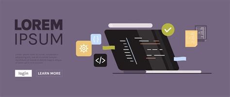 Premium Vector Developing New Software On Laptop And Freelance Developer Programming Coding