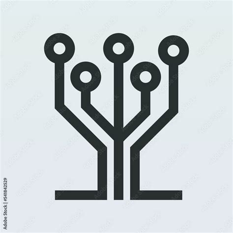 Technical Circuit Tree Graphic Illustration Digital Tech Tree Logo Stock Vector Adobe Stock