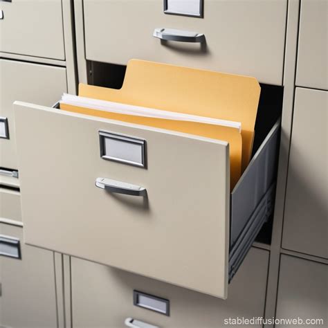 Manila Folder Logo Poking Out Of Filing Cabinet Stable Diffusion Online