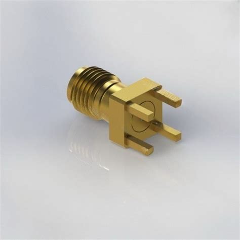 Customized Edge Mount Connector 3 5mm Female Rf Coaxial Connector For Pcb Mount