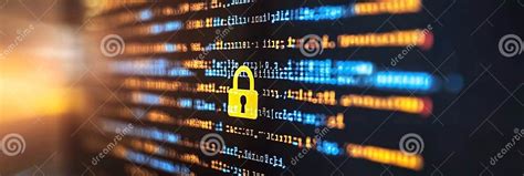 Secure Software Development Code On Computer Screen With Padlock Icon