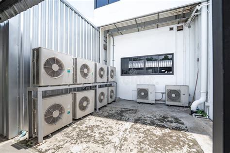 Air Conditioning System On Ground Side Of Habitat Multiple White Compressor Air Condition