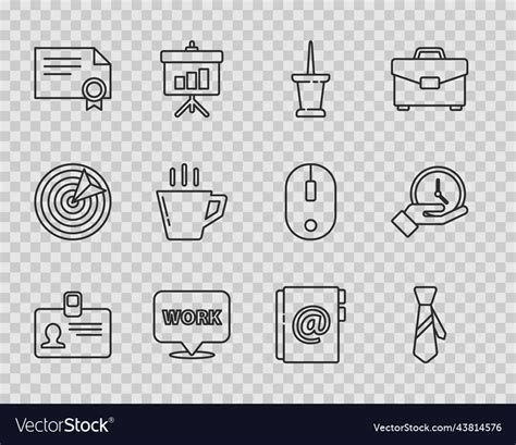 Set Line Identification Badge Tie Push Pin Vector Image