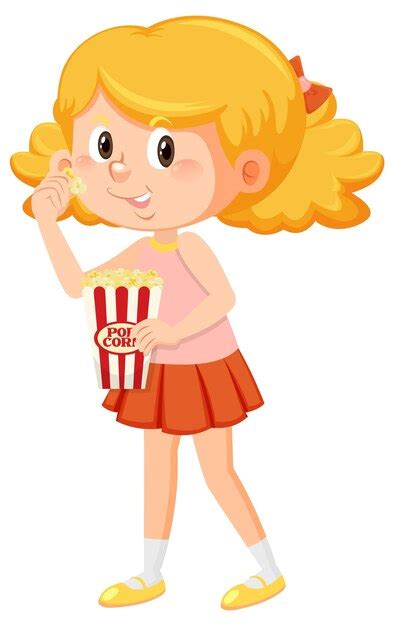 Vectores E Ilustraciones De Ninos Comiendo Palomitas Para Descargar