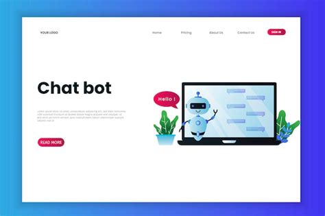 premium vector chatbot technology website template