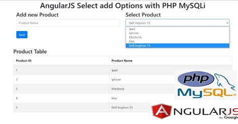 angularjs select add options with php mysqli tutorial101
