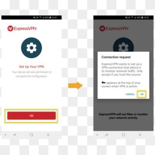 Expressvpn Setup And Connection Request Screens With Express Vpn Installation Failed HD Png