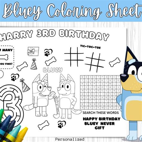 Hoja De Actividades De Bluey Etsy México