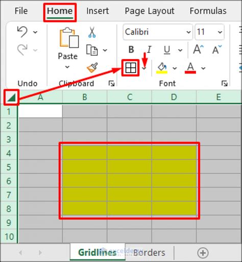 Excel Fix Gridlines Disappear When Color Added Solutions