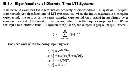 Solved I 34 Eigenfunctions Of Discrete Time Lti Systems