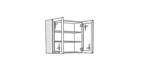 Кухненски шкаф горен с две витрини In V80 S дъб артизан • Модулна кухня In дъб артизан • Мебели