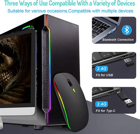 Wireless Mouse G Bluetooth Mouse Rechargeable Silent Mouse USB Type C Receiver Dual Mode