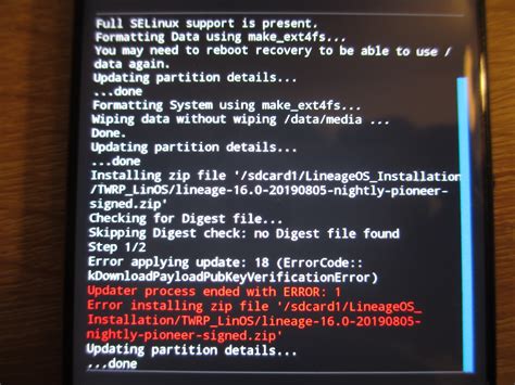 Error 1 When Trying To Install Lineageos Rlineageos