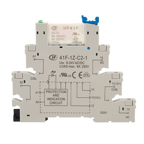Hongfa 41f 1z C2 1 24 Spco 24vac Dc 6a 6mm Slim Line Relay Interface Module Rapid Online