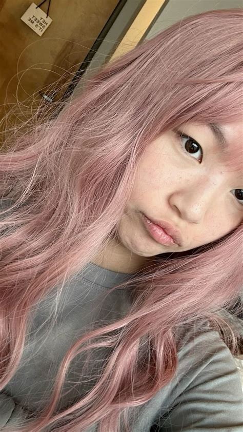 Pink Haired Girl In 2025 Light Pink Hair Pink Hair Dye Peachy Pink Hair