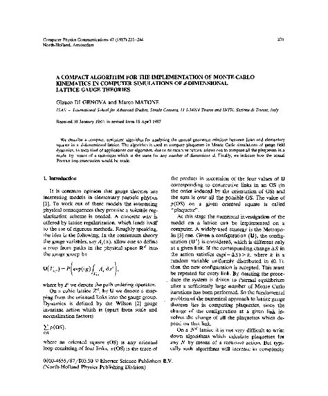 Pdf A Compact Algorithm For The Implementation Of Monte Carlo Kinematics In Computer