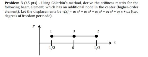 Problem Pts Using Galerkin S Method Derive Chegg