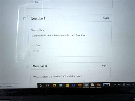 Solved True Or False Every Relation That Is Linear Must Be A