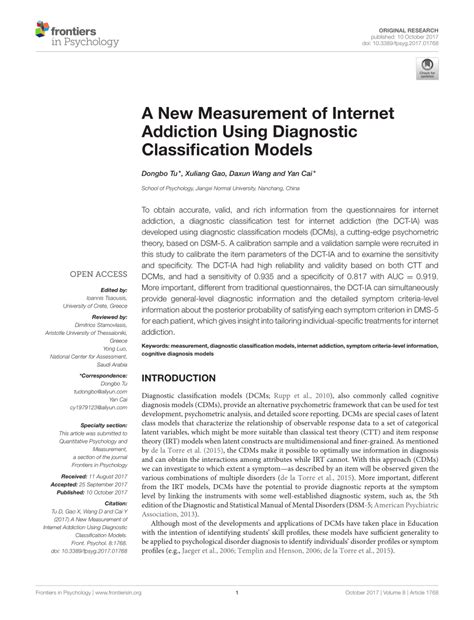 Pdf A New Measurement Of Internet Addiction Using Diagnostic