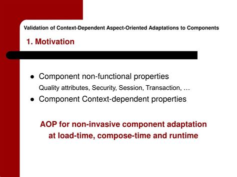 Ppt Validation Of Context Dependent Aspect Oriented Adaptations To