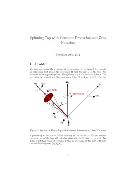 Spinning Top With Constant Precession And Zero Nutation Pdf Spin