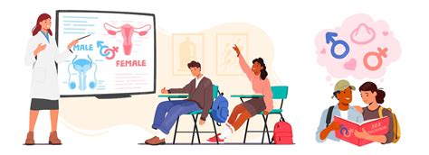 Premium Vector Sex Education In School Concept Teacher Stand At