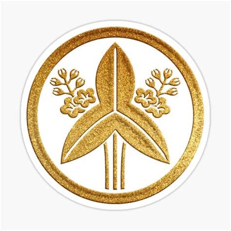 Omodaka Kamon In Gold Seal Sticker For Sale By Takeda Art Redbubble