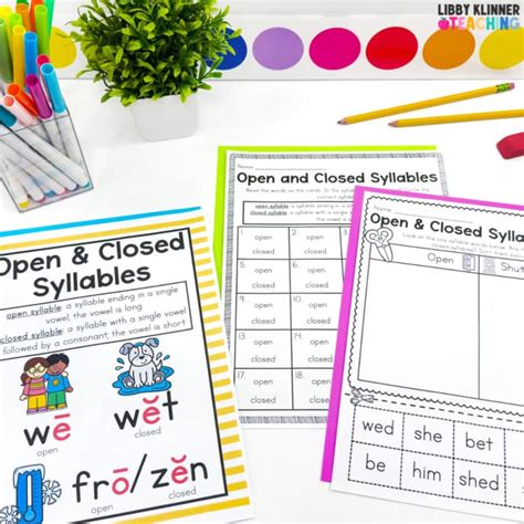 Open And Closed Syllable Activities Open And Closed Syllables For Beginners