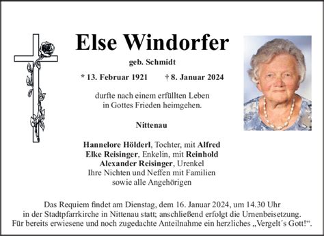 Traueranzeigen Von Else Windorfer Mittelbayerische Trauer