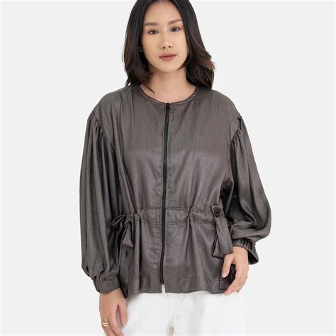 Jual Atasan Wanita Harriet Zipper Blouse Bown Bobo Tokyo