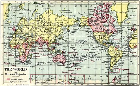 A 1930s Map Of The World On Mercators Projection Photos Framed Prints