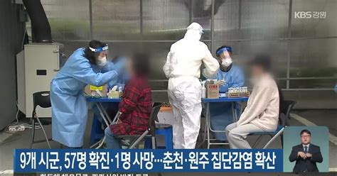 강원 9개 시군 57명 확진·1명 사망 춘천·원주 집단감염 확산