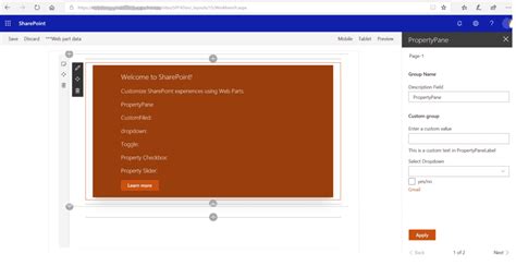 sharepoint client side web part configurable properties in property pane using spfx sharepoint