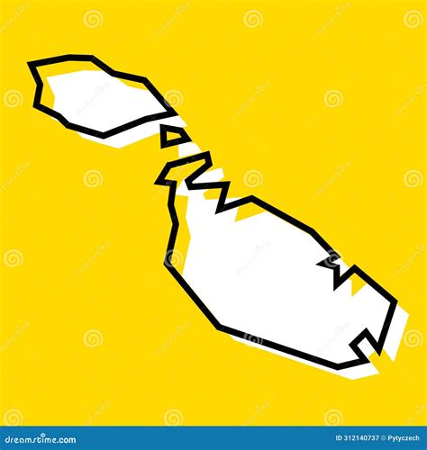 Malta Simplified Sketch Map Cartoon Vector 324866017