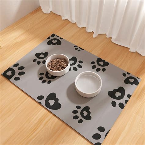 Pet Feeding Mats 12x20 Absorbent Dog Mat For Food And Water Rubber Pet Food Mat Non Slip