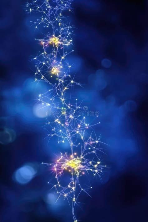 Abstract Neural Network Visualization With Glowing Connections Stock