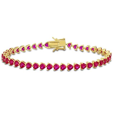 Everly Jewelry 18k Yellow Gold Plated Silver 12 1 3 Ct Tgw Created Ruby Bracelet In 2025
