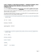 Lab 2 Data Representation Negative Integers Binary Conversion Course Hero