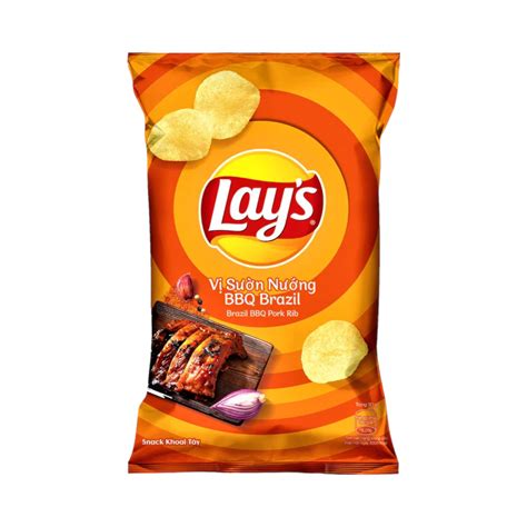 Lays Brazil Bbq Pork Rib 30g Vietnam Usa Bites