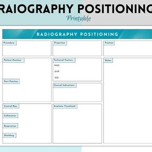 Radiography Positioning And Procedures Notes Template Radiology