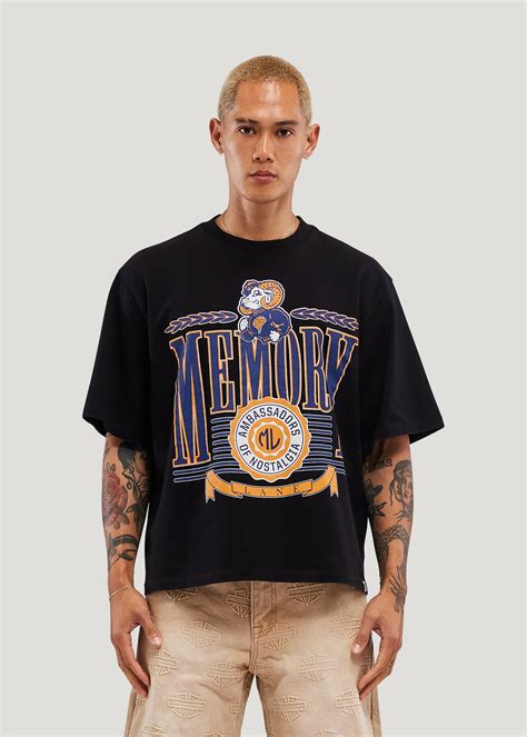 Ramsy Throwback Crop Tee Vintage Black Memory Lane La