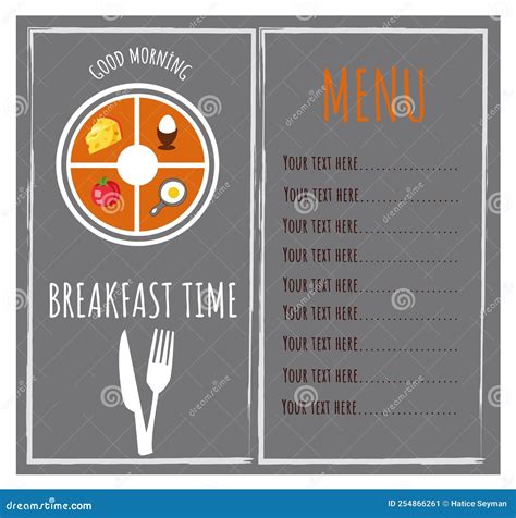 Breakfast Menu Boiled Eggs Tomatoes Bread Scrambled Eggs Stock