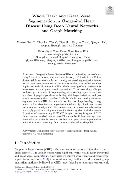 Pdf Whole Heart And Great Vessel Segmentation In Congenital Heart