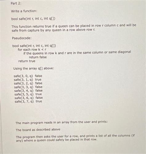 Solved Eight Queens Problem Place Queens On A Chessboard Chegg Com