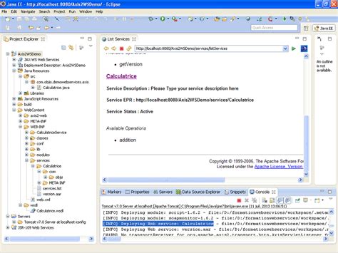 Tutoriel Web Services Avec Axis 2 Sous Eclipse Approche Bottom Up