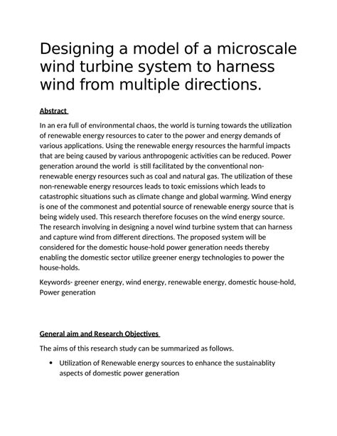 Pdf Designing A Model Of A Microscale Wind Turbine System By Harnessing Wind From Multiple