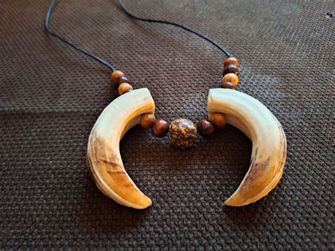 Wild Boar Tusks Amulet Necklace Seawolf Shop