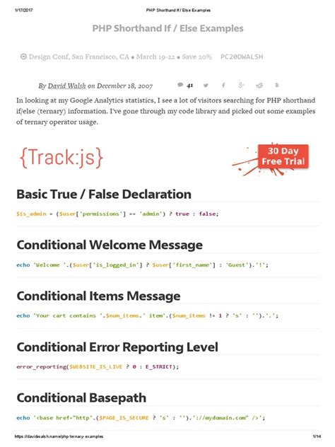 Php Shorthand If Else Examples Pdf Pdf Php Computing