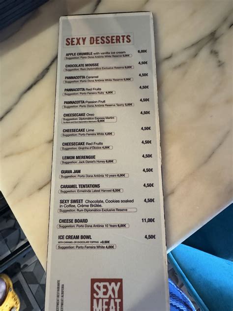 Menu At Sexy Meat Restaurant Albufeira