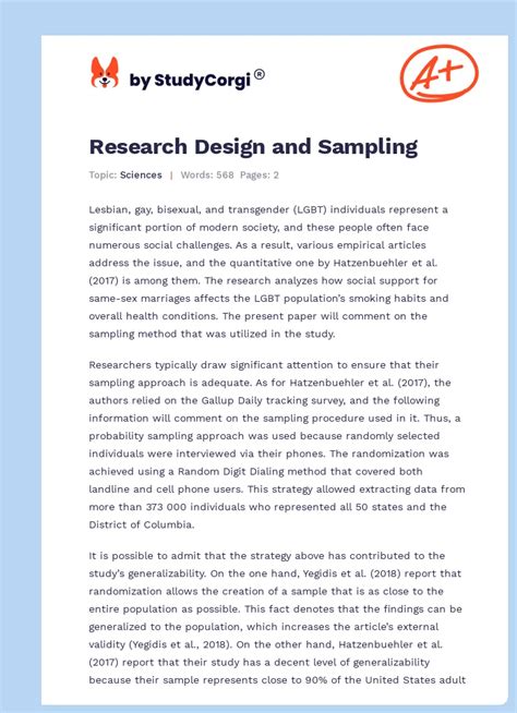 Research Design And Sampling Free Essay Example Research Design And Sampling Free Essay Example
